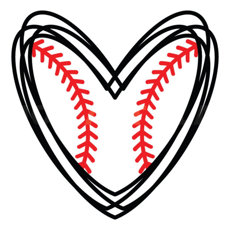 Baseball Heart Svg - Etsy