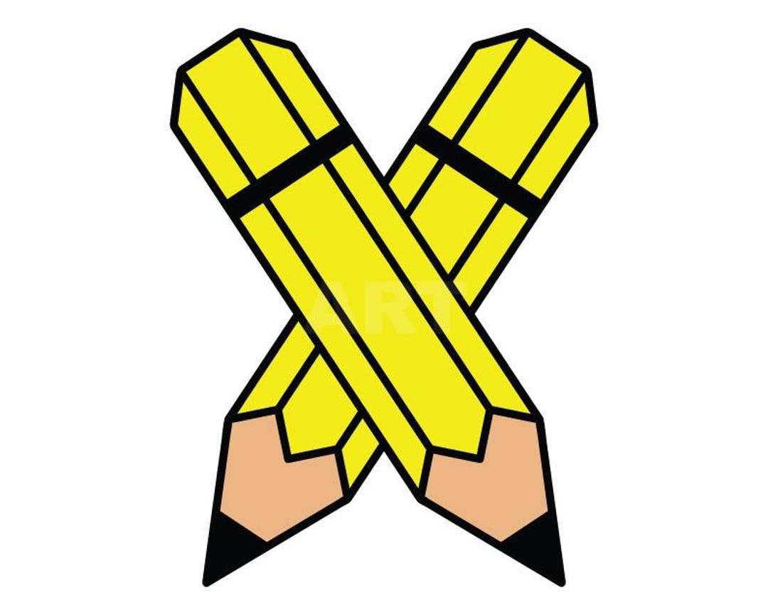 Crossed Pencils Svg Clipart Image, Cricut Svg Image, Dxf, Pdf, Eps, Jpg ...