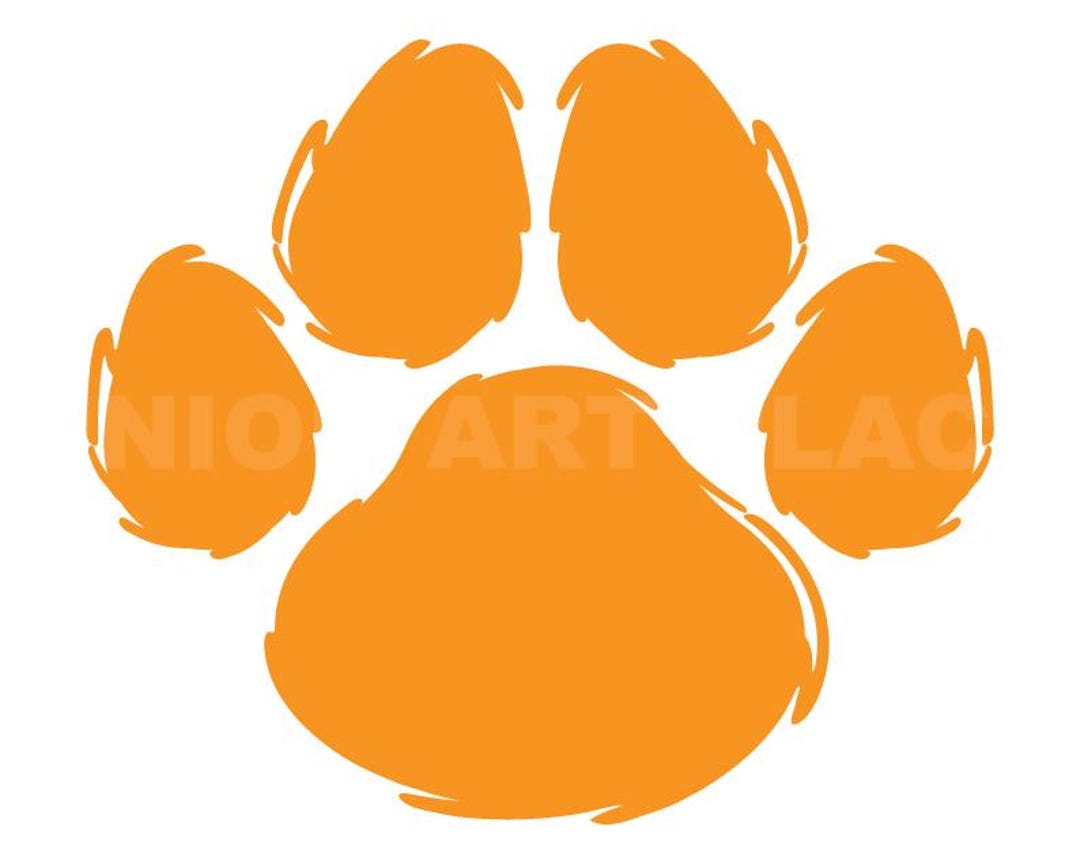 Tiger Paw Print Svg Clipart Image, Cricut Svg Image, Dxf, Pdf, Eps, Jpg ...