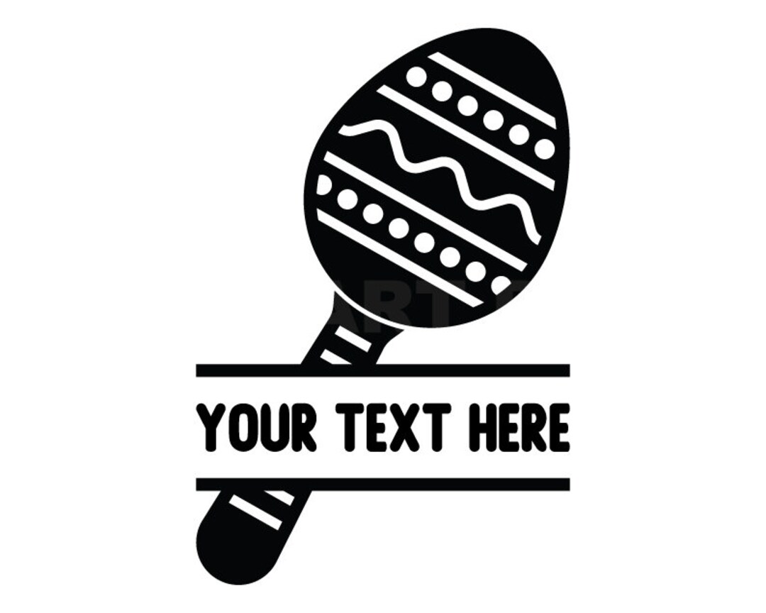 Maracas Split Name Frame Silhouette Clipart Image, Cricut Svg Image ...