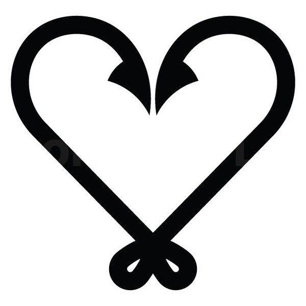 Fishing Hook Heart - Etsy