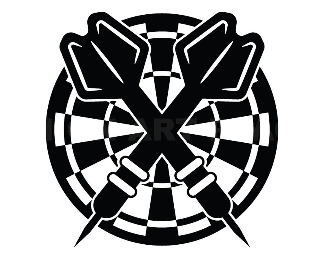 Dart Board Svg Crossed Dart Pins Svg Clipart Image, Cricut Svg Image ...