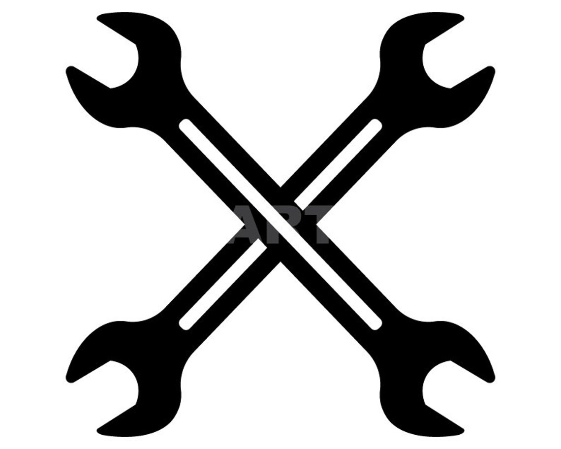Crossed Spanner Svg Clipart Image, Cricut Svg Image, Dxf, Pdf, Eps, Jpg ...
