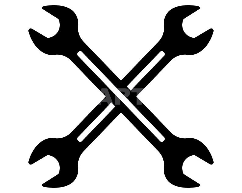 Crossed Spanner Svg Clipart Image, Cricut Svg Image, Dxf, Pdf, Eps, Jpg ...