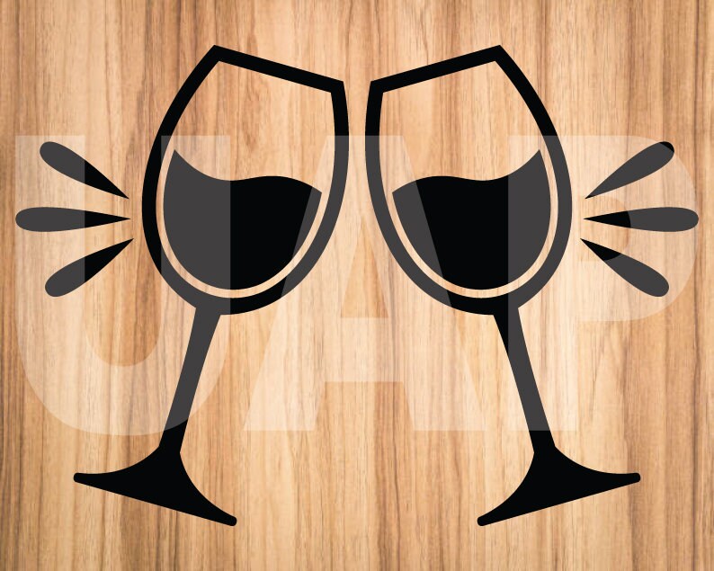 Wine Glasses Svg Clipart Image Cricut Svg Image Dxf Pdf Etsy