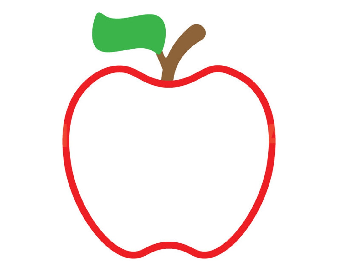 Imagen de Apple Outline Svg Clipart, Imagen Cricut Svg, Dxf, Pdf, Eps ...