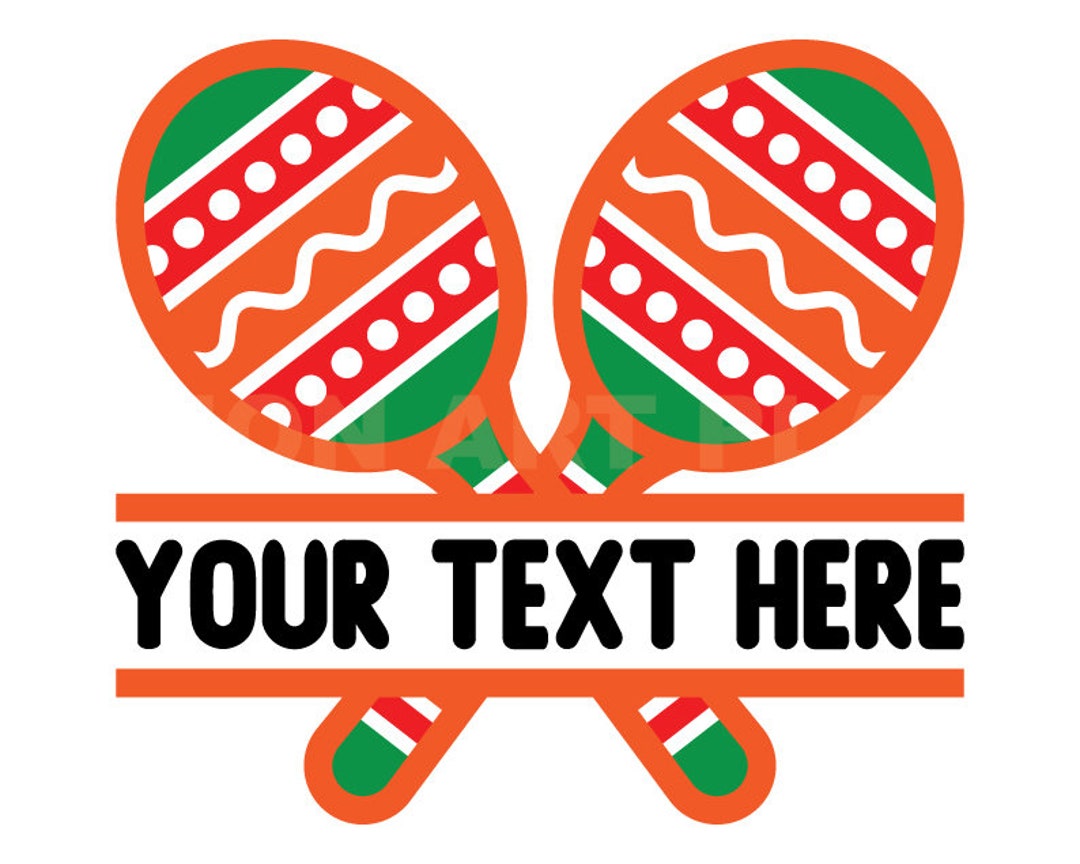 Crossed Maracas Split Name Frame Svg Clipart Image Cricut Svg - Etsy ...