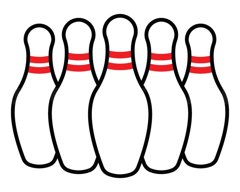 Bowling Pins With Faces Clipart