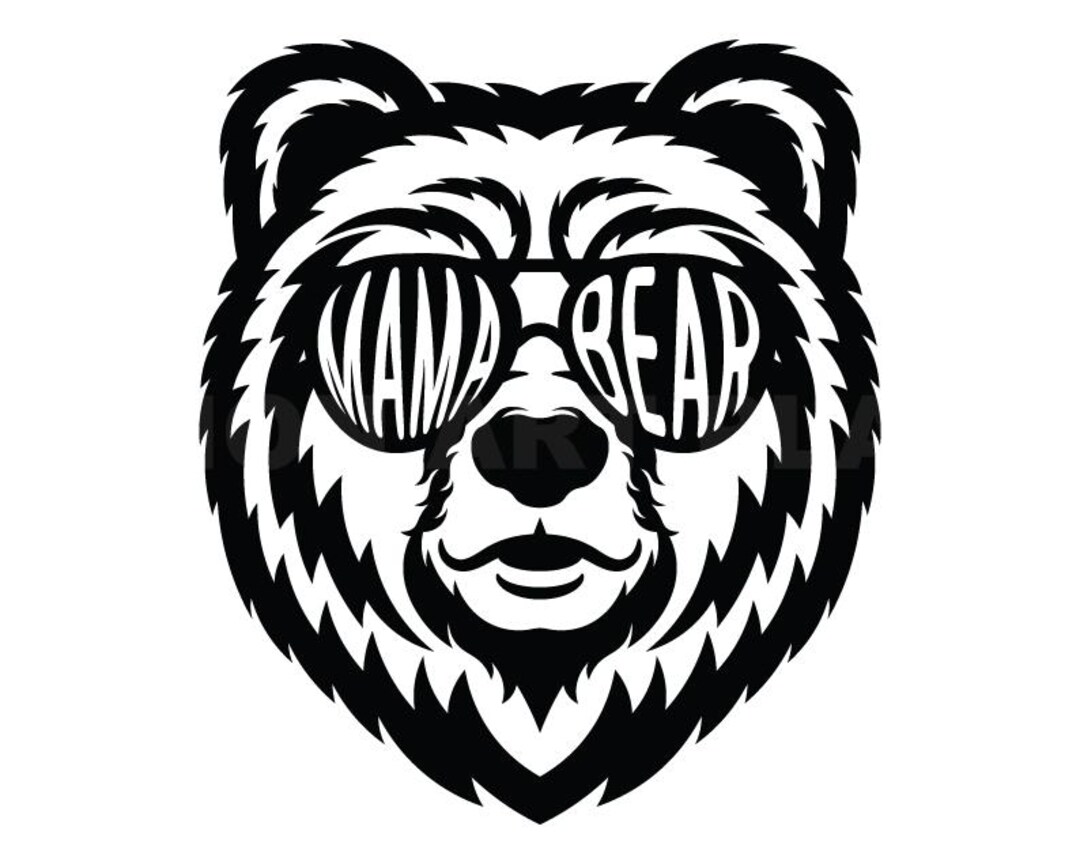 Mama Bear With Sunglasses Svg Clipart Image, Cricut Svg Image, Dxf, Pdf ...