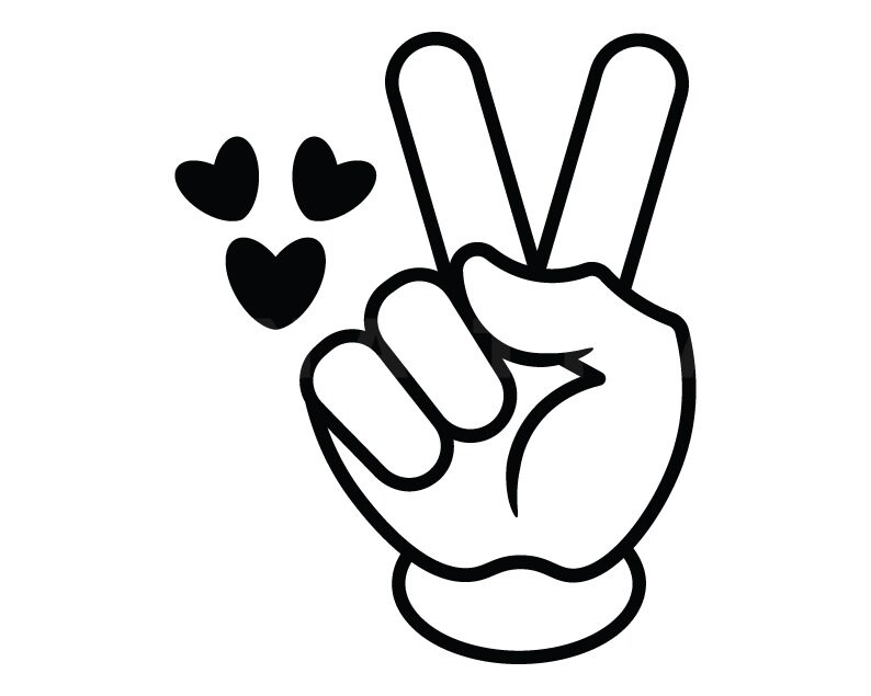 Peace Hand Svg Peace Sign Svg Clipart Image Cricut Svg Image Dxf Pdf Eps Png Svg