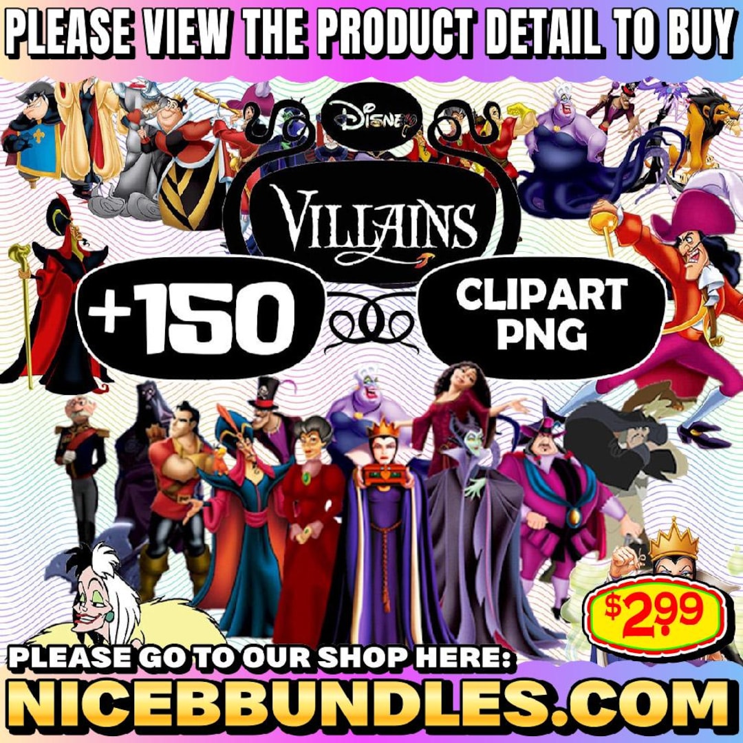 Villains Digital Download, Villains PNG Clipart Bundle, Villains ...