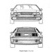 Delorean Sports Car, Set of 4 Frameless, Front/rear View, Patent ...