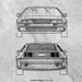 Delorean Sports Car, Set of 4 Frameless, Front/rear View, Patent ...