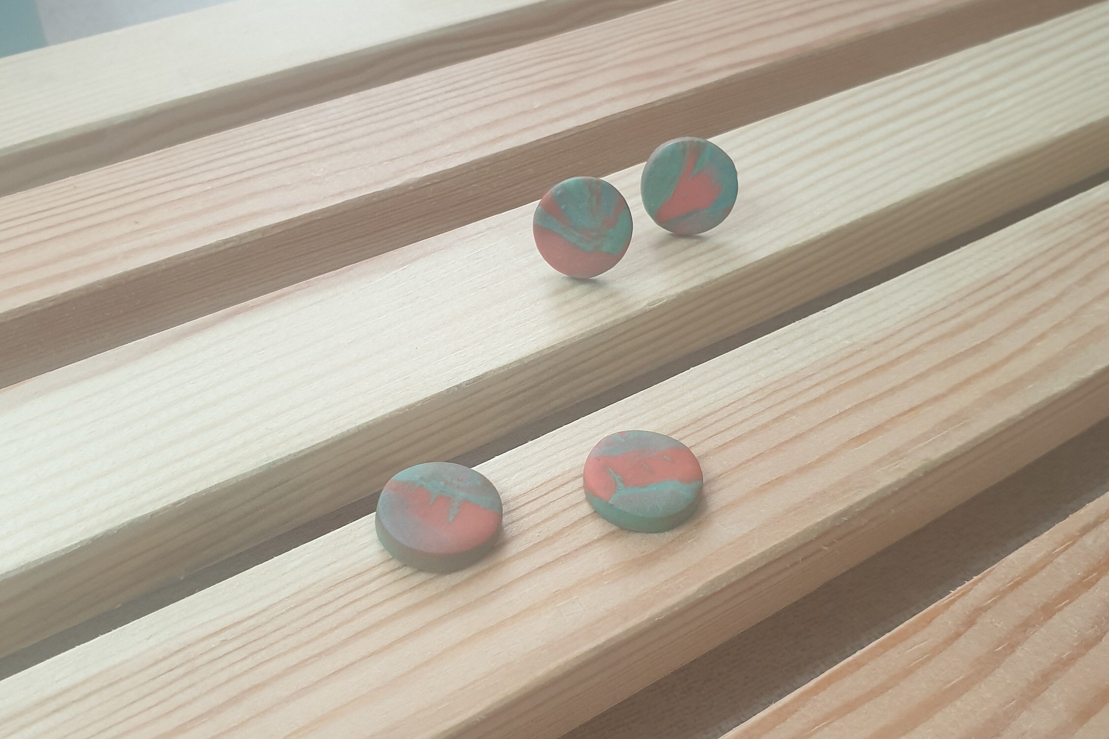 Handmade Polymer Clay Stud Earrings | Etsy