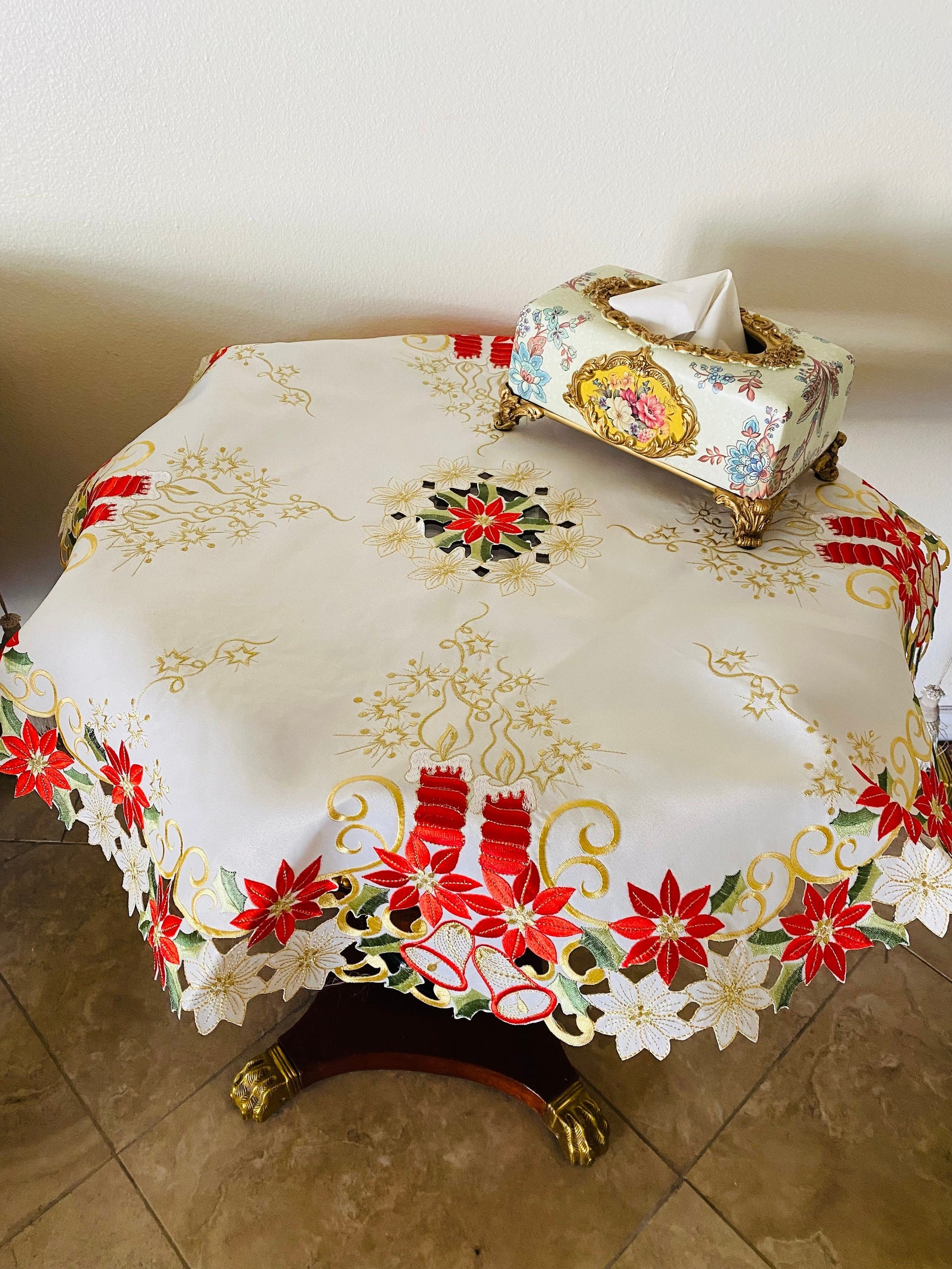 AMT Gorgeous Golden Thread Embroidery Christmas Holiday | Etsy