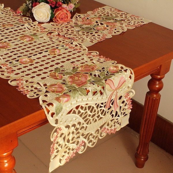 Cutwork Table Runner - Etsy