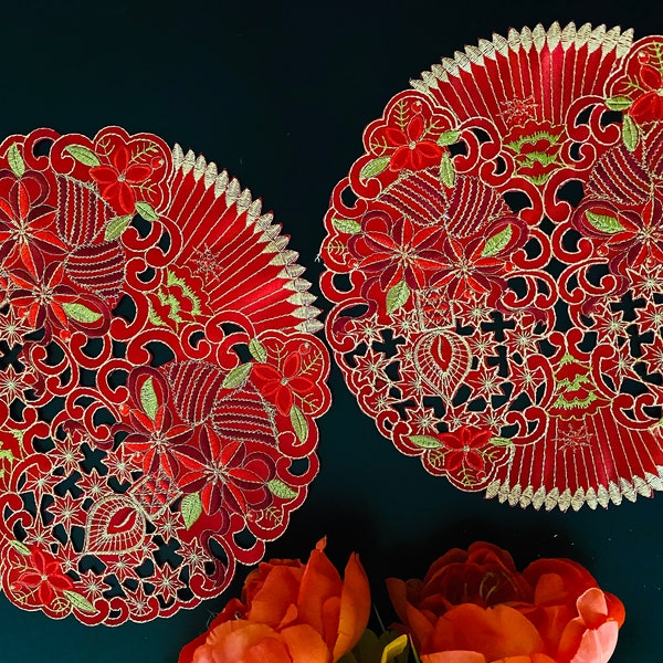 Red Doilies - Etsy