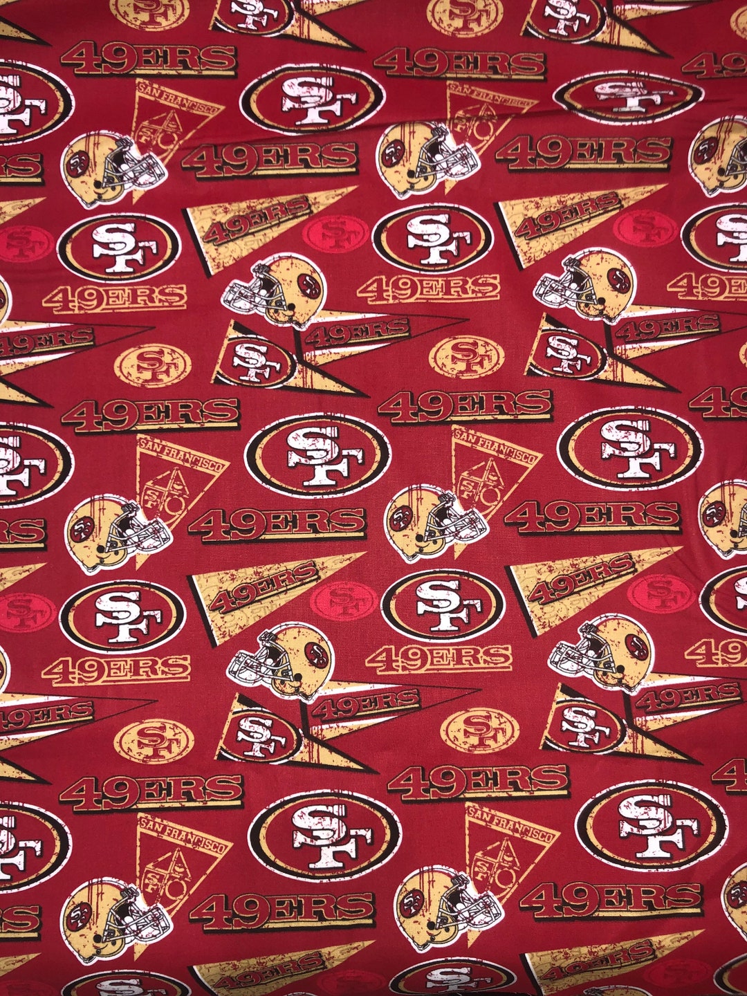 SF 49ers Cotton Print Fabric - Etsy