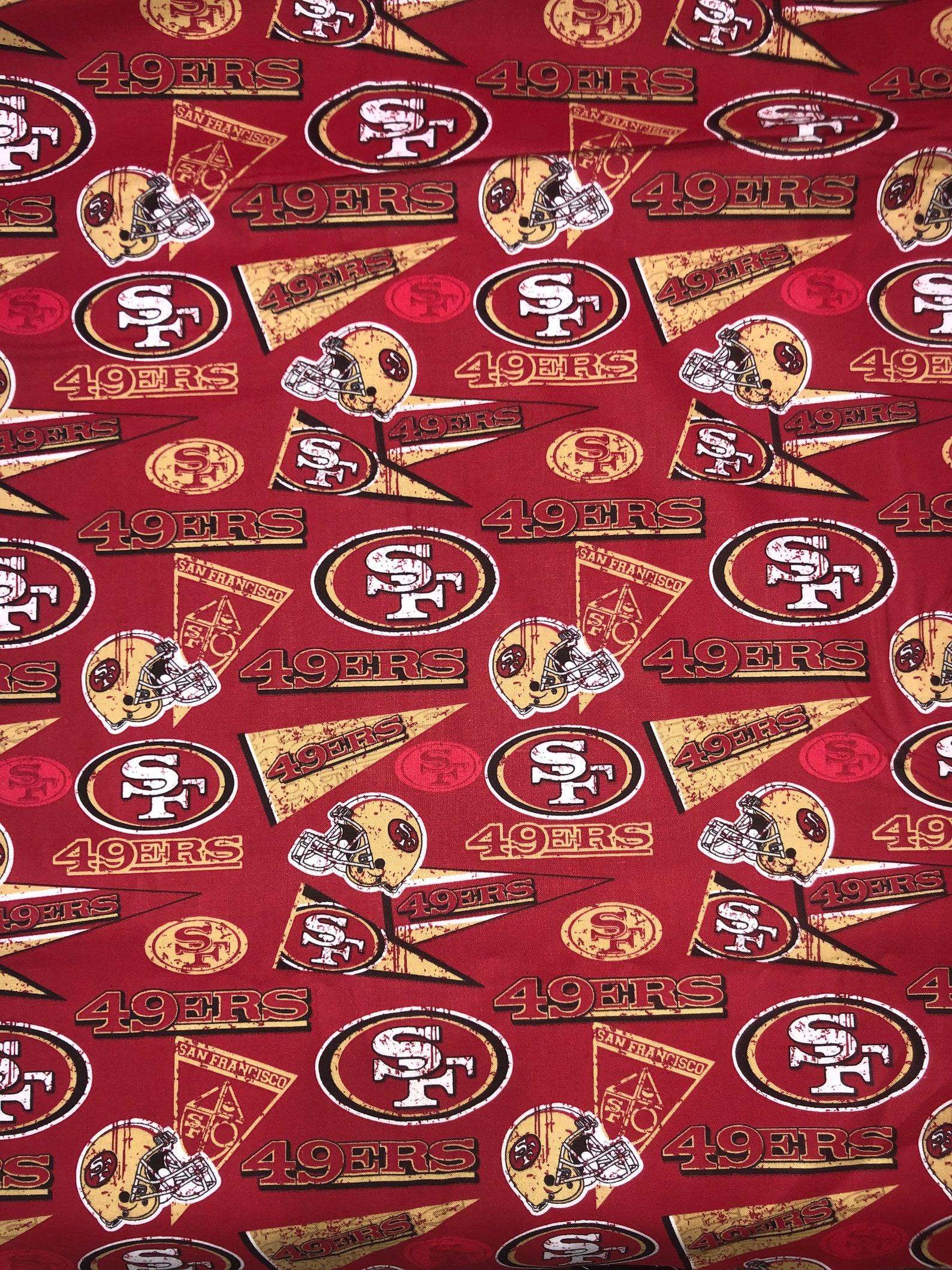 SF 49ers Cotton Print Fabric - Etsy