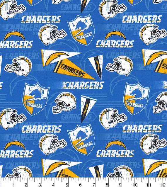 LA Chargers Cotton Fabric 44 Width - Etsy