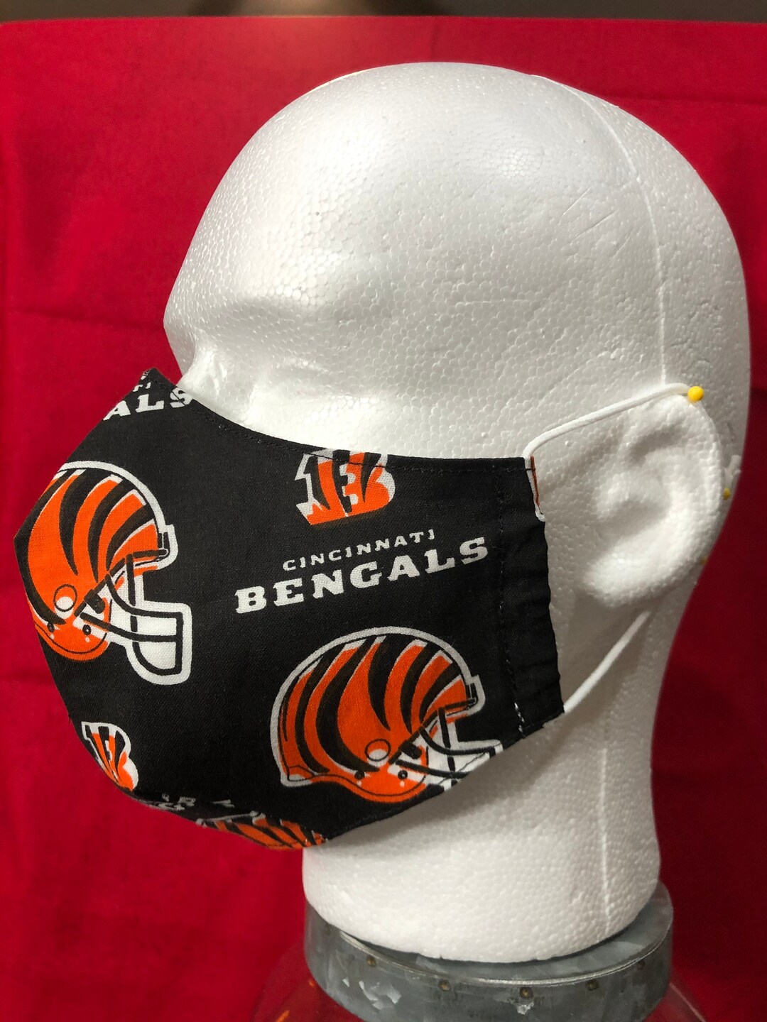 Cincinnati Bengals Facemask 100% Cotton 3 Layers With Filter Pocket and ...