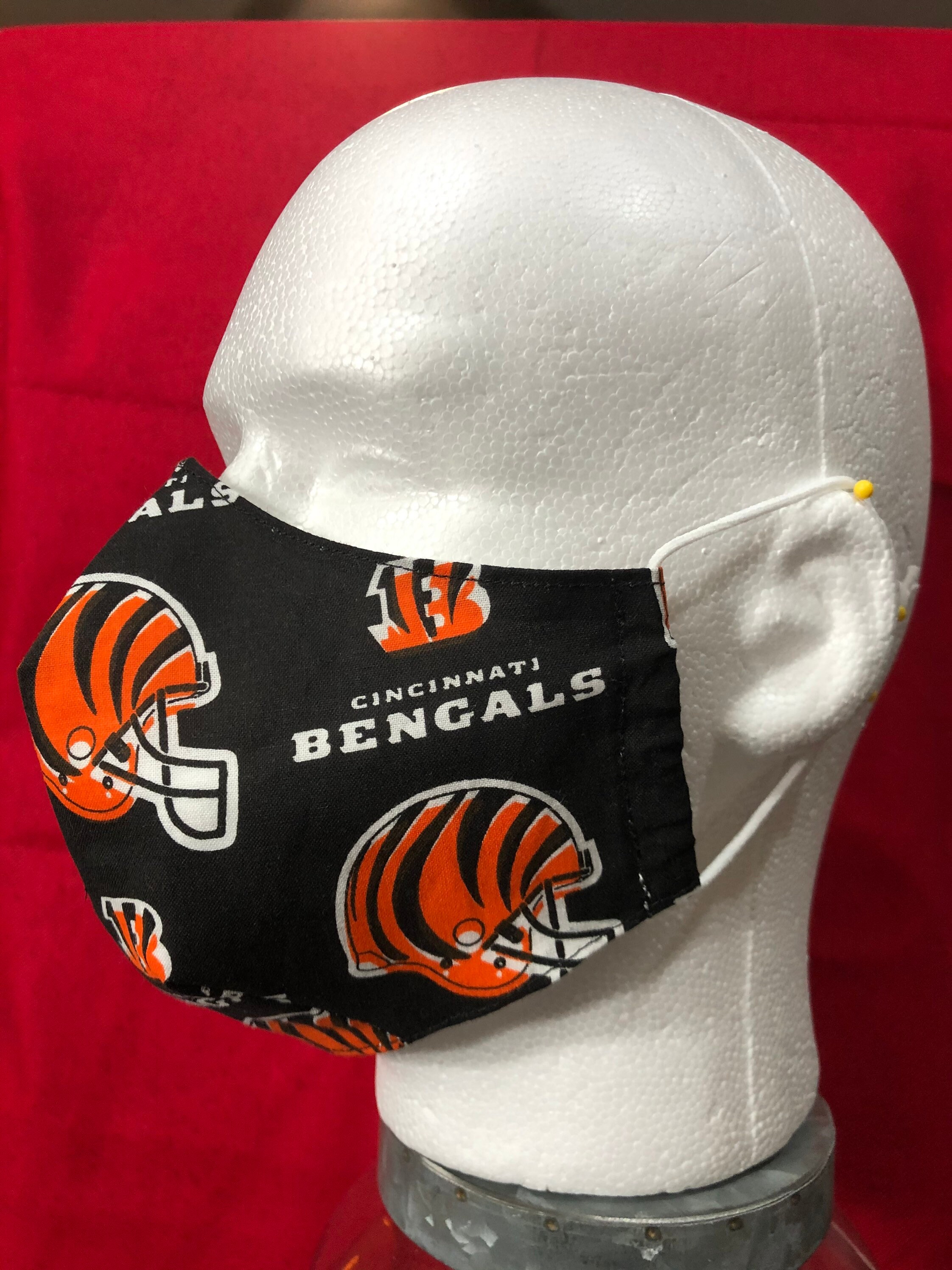 Cincinnati Bengals FaceMask 100% Cotton 3 Layers with Filter | Etsy