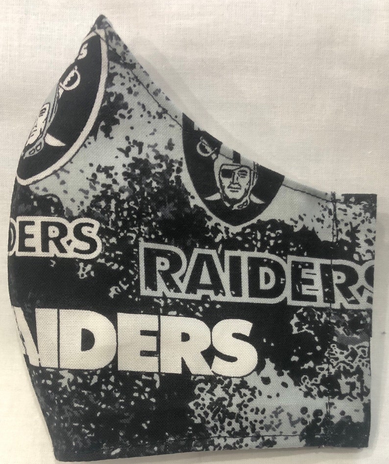 Raiders Face Mask 3 Layers Cotton With Filter Pocket and | Etsy