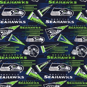 Seattle Seahawks Cotton Fabric - Etsy