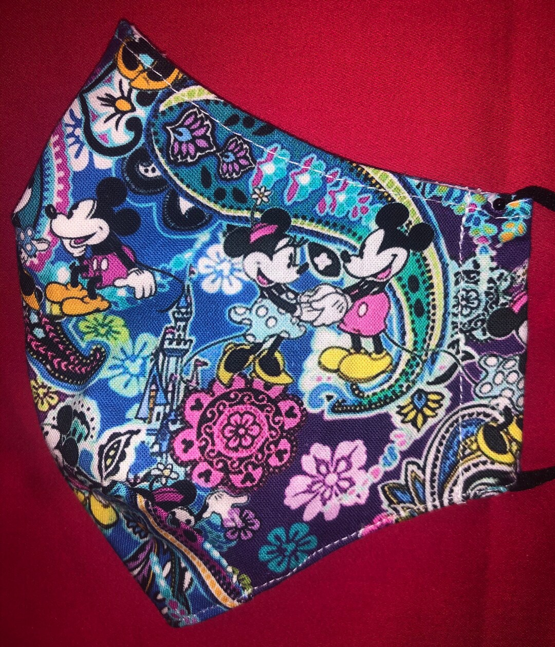 Mickey Mouse Cotton Face Mask 3 Layers With Silicone Adjustor - Etsy