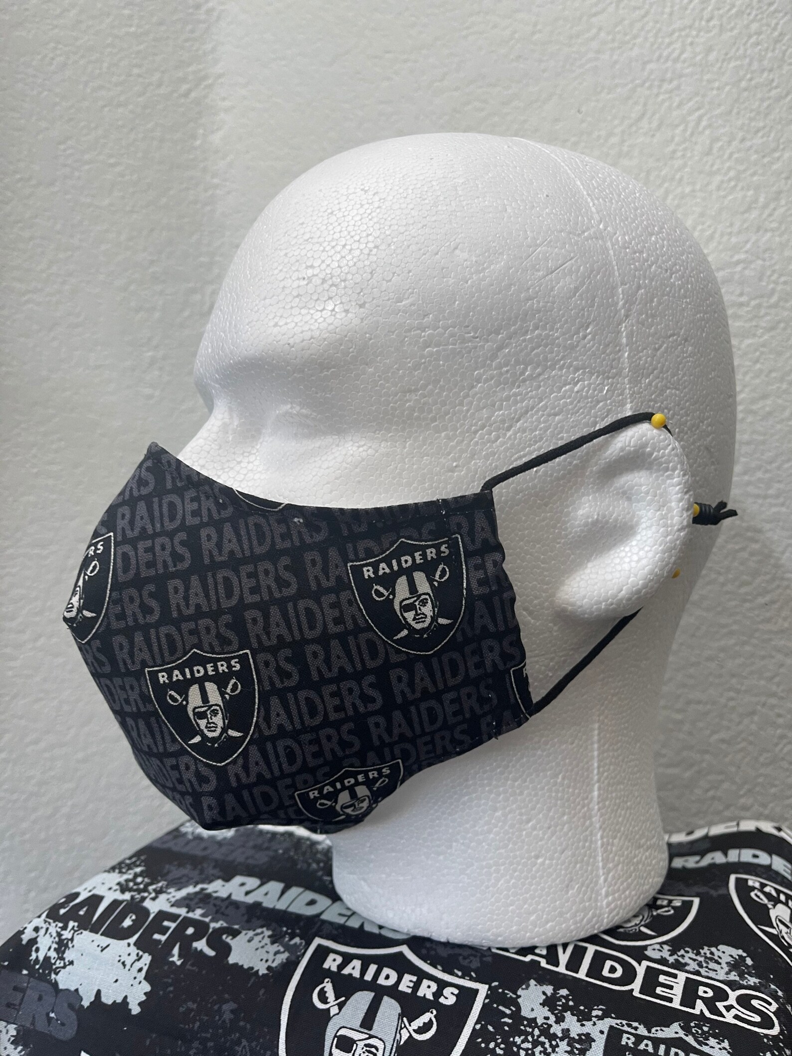 Raiders Face Mask 3 Layers Cotton With Filter Pocket and | Etsy