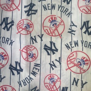 NY Yankees Cotton Fabric - Etsy