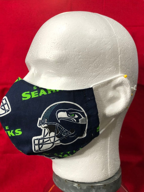 Seahawks Cotton Facemask 3 Layers with filter pocket and | Etsy