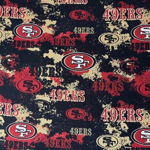 SF 49ers Cotton Print Fabric - Etsy