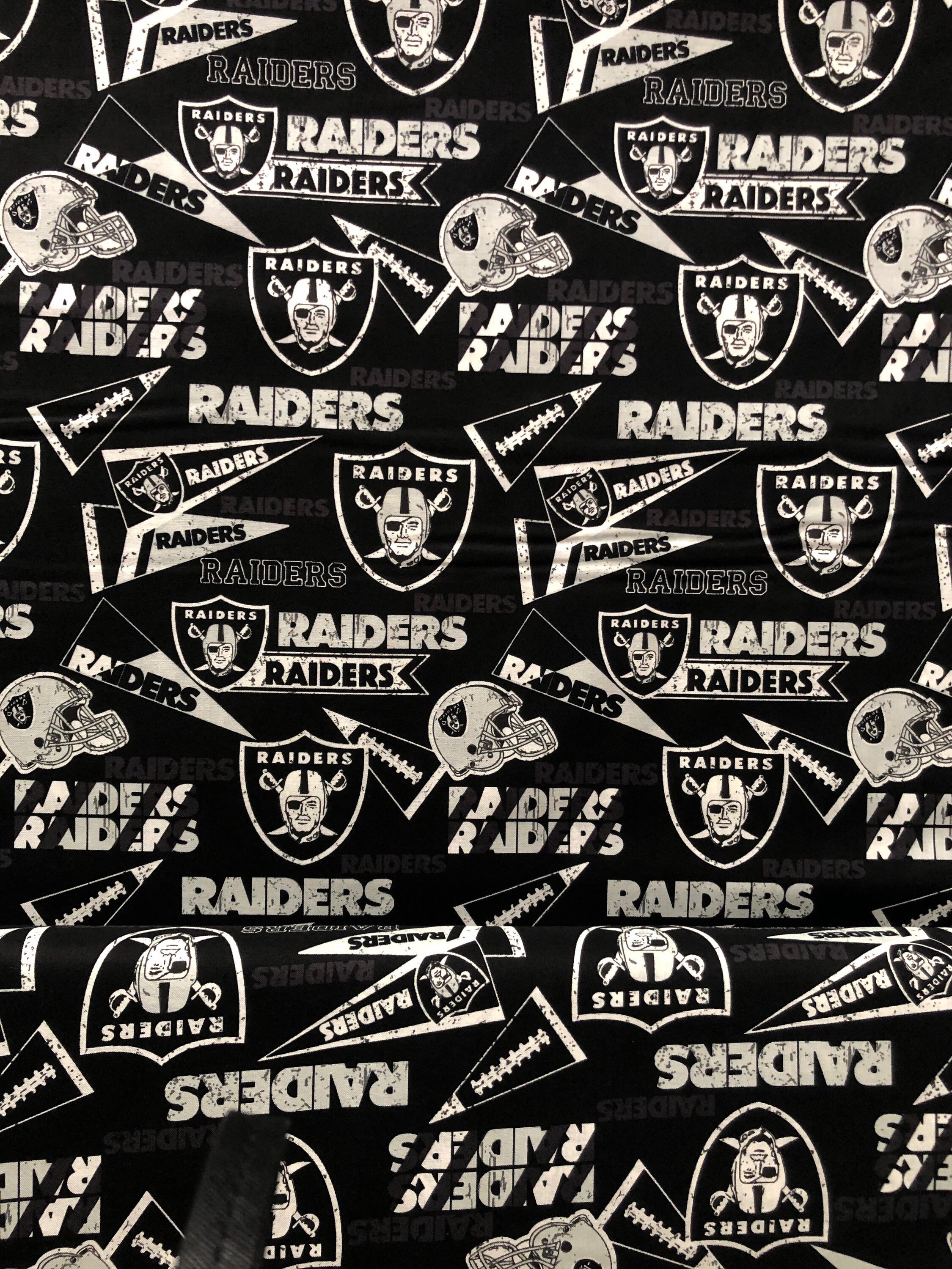 LV Raiders /silver&black Mini Print Cotton Fabric - Etsy UK