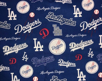 MLB Los Angeles LA Dodgers Cotton Fabric by the Yard 14418B - Etsy