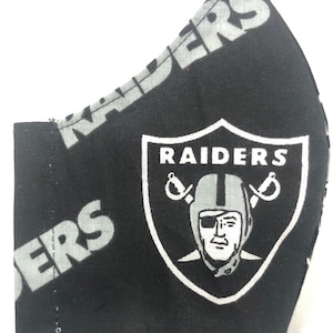 Raiders Face Mask 3 Layers Cotton With Filter Pocket and Adjustable ...