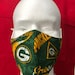 Green Bay Packers Cotton Face Mask - Etsy
