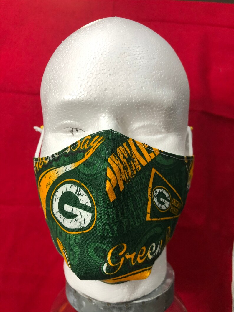 Green Bay Packers Cotton Face Mask | Etsy