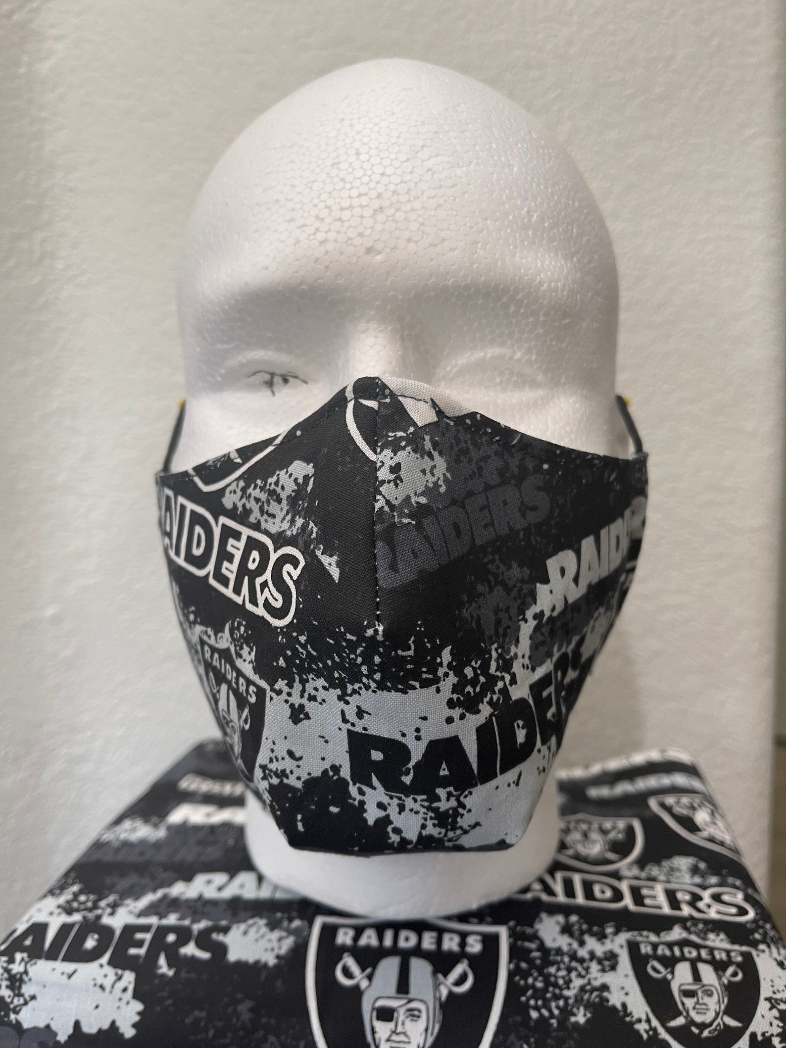 Raiders Face Mask 3 Layers Cotton With Filter Pocket and | Etsy