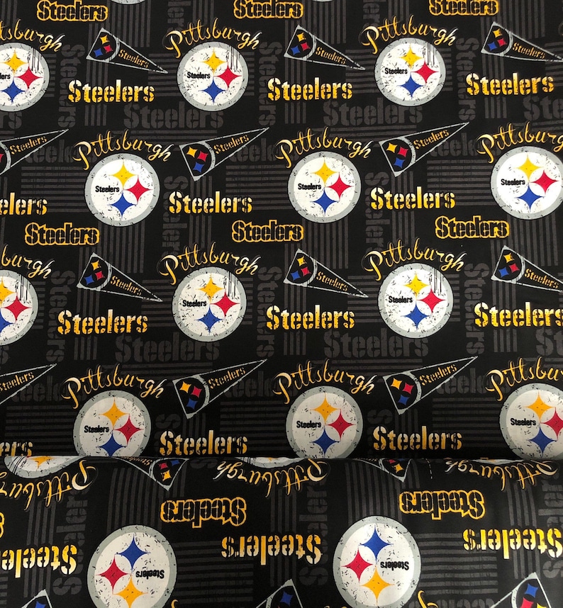 Steelers Retro/large Print Cotton Fabric - Etsy