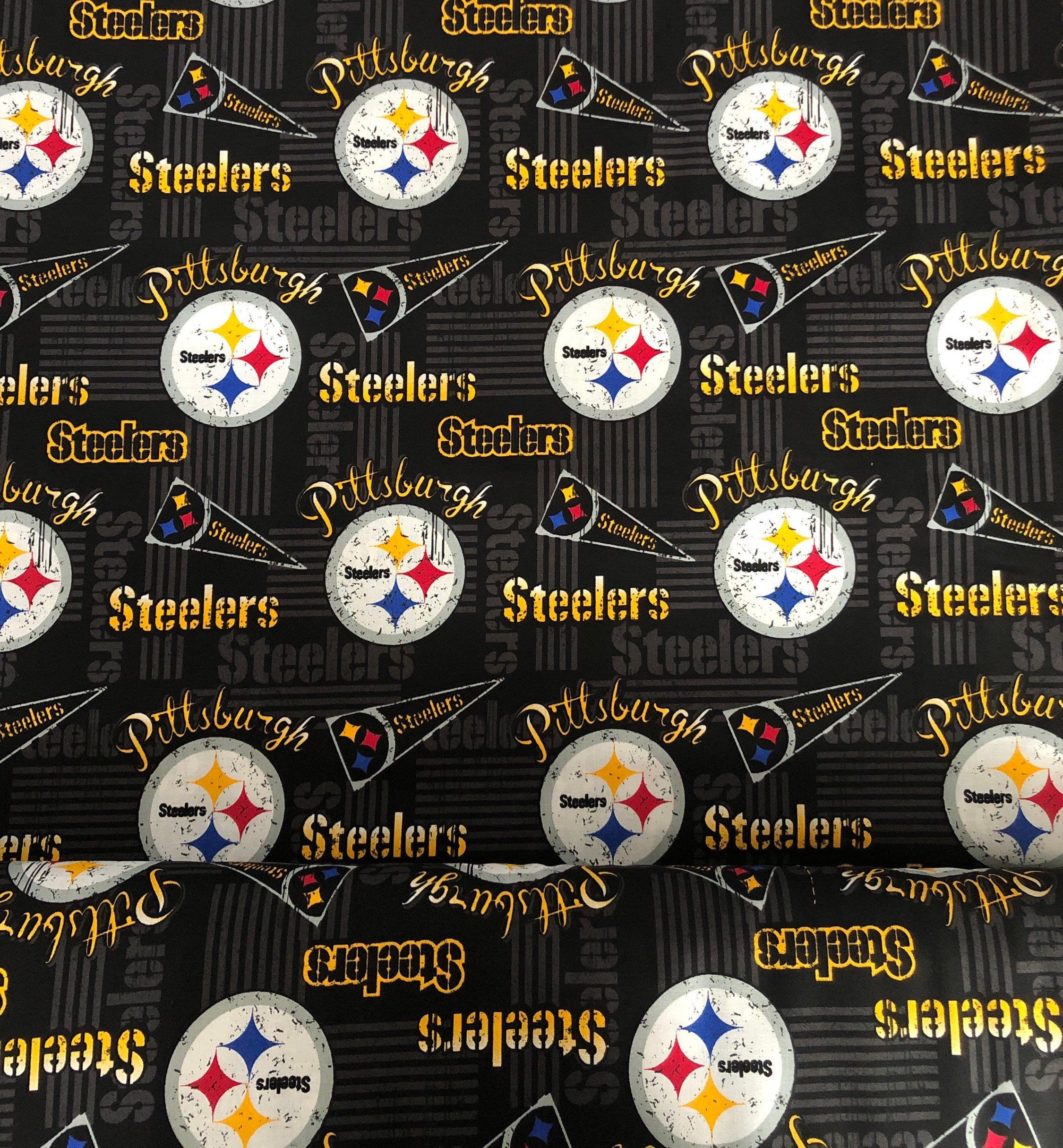 Steelers Retro/large Print Cotton Fabric - Etsy