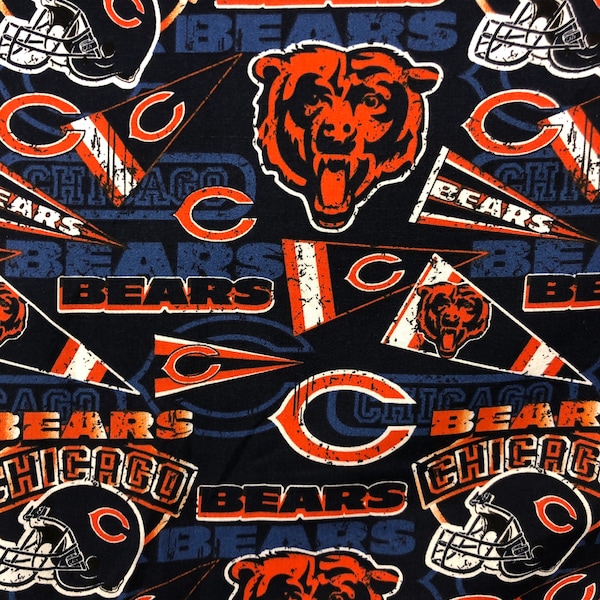 Chicago Bears Fabric - Etsy