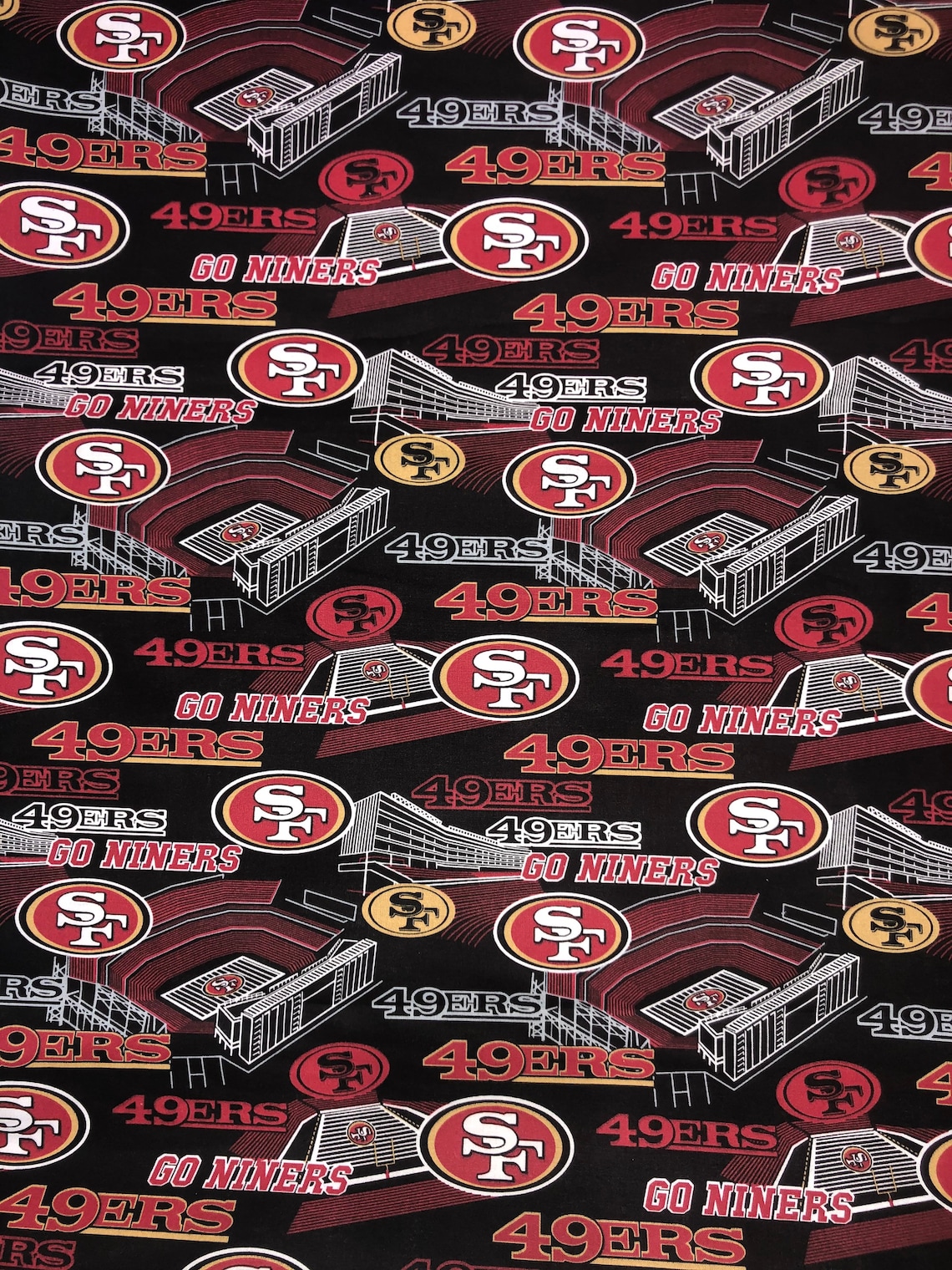 SF 49ers Cotton Print Fabric - Etsy
