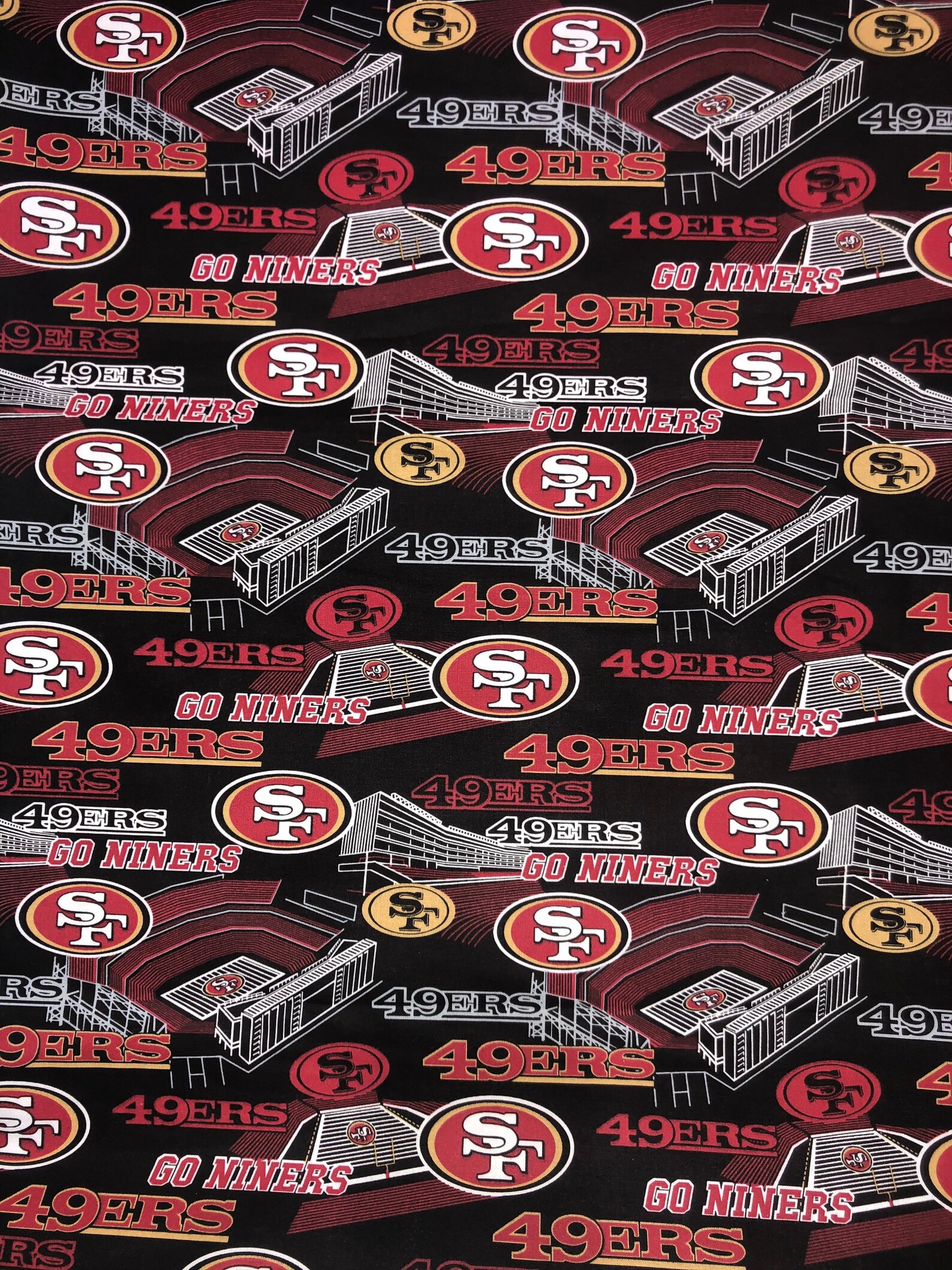 SF 49ers Cotton Print Fabric - Etsy