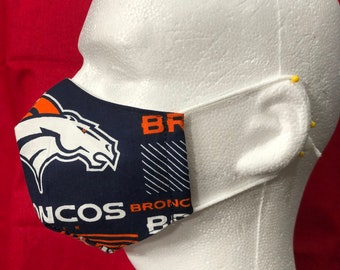 Denver Bronco Face Mask, Bronco Face Mask, Bronco Cotton Face Mask ...