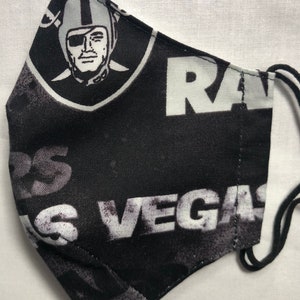 Raiders Face Mask 3 Layers Cotton With Filter Pocket and Adjustable ...