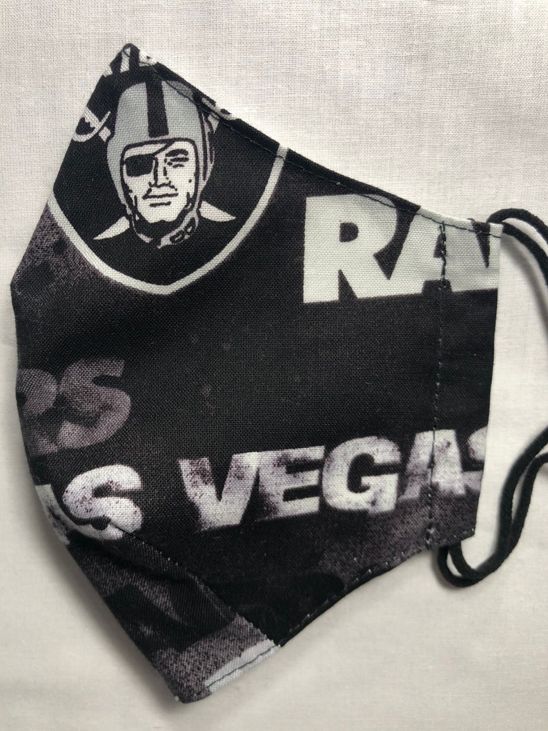 Raiders Face Mask 3 Layers Cotton With Filter Pocket and | Etsy