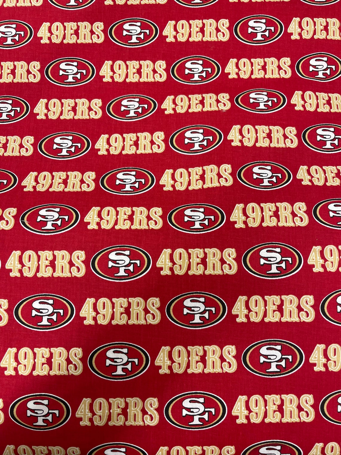 SF 49ers Cotton Print Fabric - Etsy