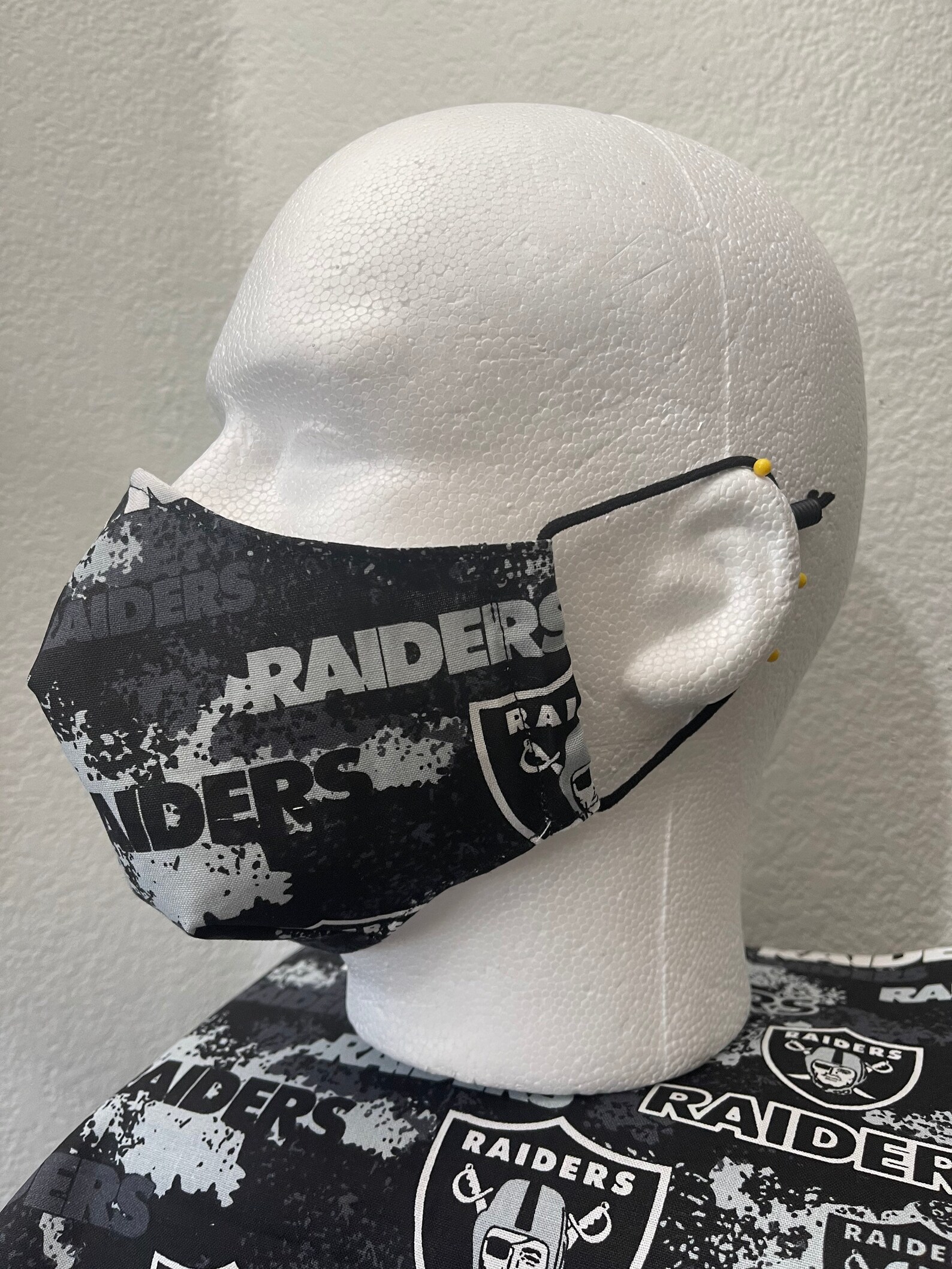 Raiders Face Mask 3 Layers Cotton With Filter Pocket and | Etsy