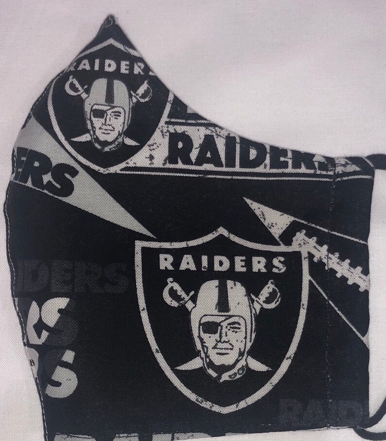 Raiders Face Mask 3 Layers Cotton With Filter Pocket and | Etsy